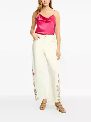 Cinq À Sept Jardin Bohème Hayden Floral-embroidered Jeans - Neutrals