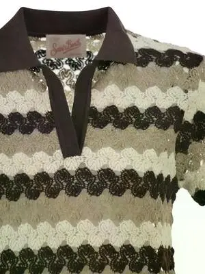 MC2 SAINT BARTH Striped Crochet Polo Shirt