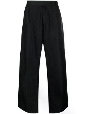 GMBH Hammer-jacquard Straight-leg Wool Trousers - Black