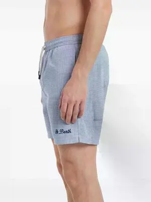 MC2 SAINT BARTH Gingham Check Swim Shorts - Blue