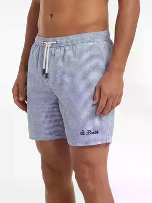 MC2 SAINT BARTH Gingham Check Swim Shorts - Blue