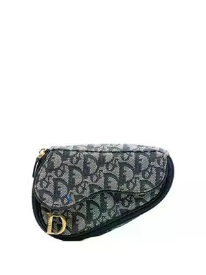 Dior 1998 Diorissimo Canvas Saddle Pouch Blue