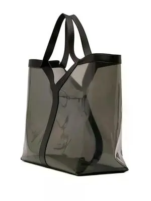 Saint Laurent Maxi Pvc Y Tote Bag - Black