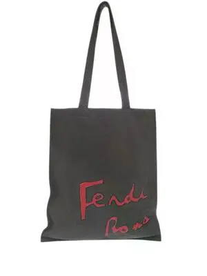 Fendi Leather Roma Flat Tote Bag
