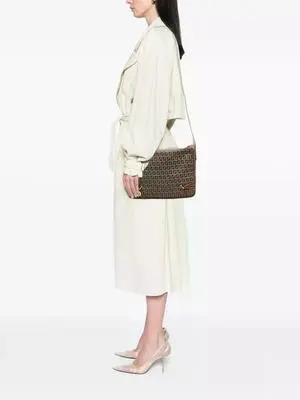 Fendi Zucchino Canvas F Charm Crossbody Bag