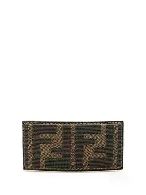 Fendi Zucca Canvas Barrette Hair Clip - Brown