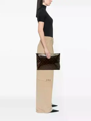 LOUIS VUITTON Monogram Glaze Pochette Cosmos Clutch Bag - Brown