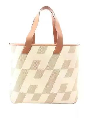 Hermès Toile H And Swift Leather Cabas H En Biais Gm Tote Bag - Neutrals