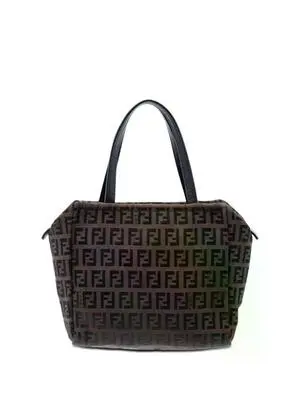Fendi Zucchino Canvas Handbag - Brown