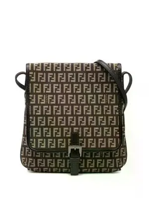 Fendi Zucchino Canvas Crossbody Bag - Brown