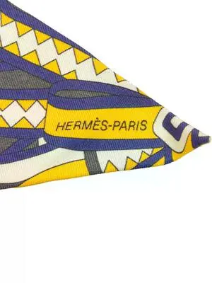 Hermès 2010-2026 Les Flots Du Cheval Silk Twilly Scarf Scarves - Blue