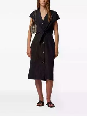 Paul Smith Seersucker Tie-waist Button-front Dress