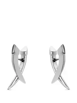 SHAUN LEANE Sabre Mini Crossover Earrings Silver