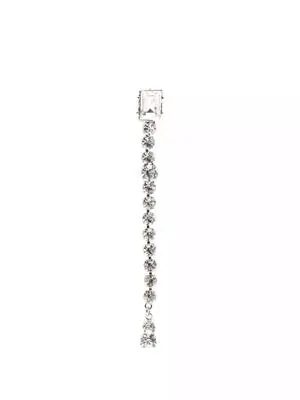 Alessandra Rich Embellished Crystal Drop Earrings - Silver