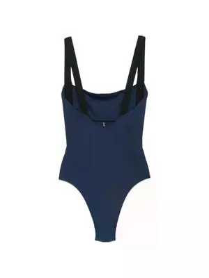 LAURA URBINATI Square Neck Swimsuit - Blue