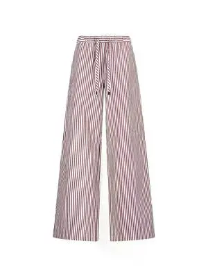 Attico Striped Drawstring Trousers - Red
