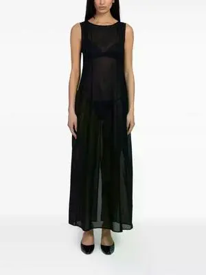 AMOMENTO Pintuck Sheer Dress