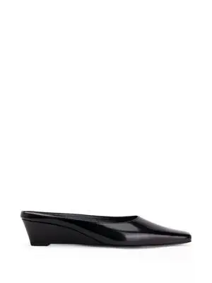 AMOMENTO Pointed-toe Wedge-heel Mules - Black
