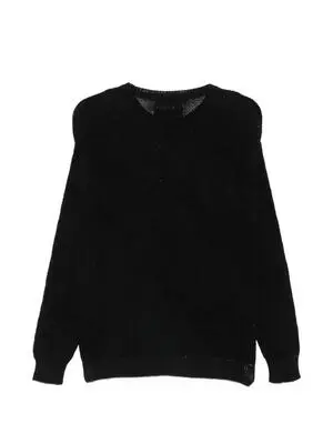 AMARANTO Open-knit Crew Neck Sweater