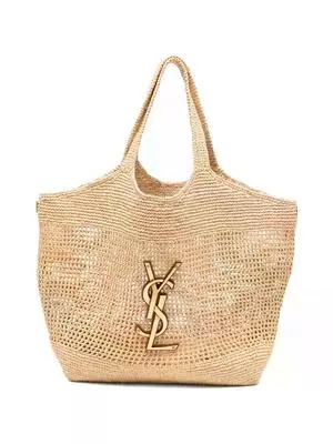 Saint Laurent Icare Raffia Maxi Shopping Bag