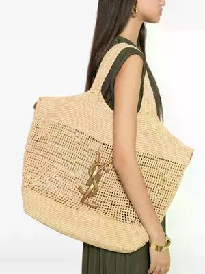 Saint Laurent Icare Raffia Maxi Shopping Bag