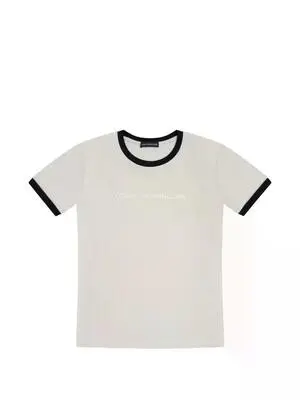 Gosha Rubchinskiy Logo-print Contrast-trim T-shirt - Neutrals