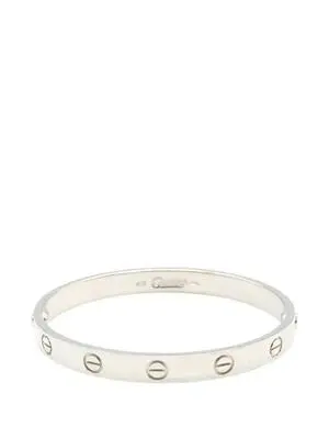 Cartier 18k White Gold Logo Detail Bracelet