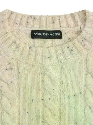Gosha Rubchinskiy Cable Knit Flecked Sweater - Neutrals