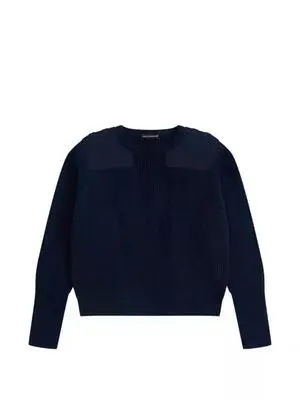 Gosha Rubchinskiy Ribbed Knit Patch-detail Crew Neck Sweater - Blue