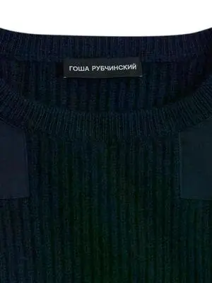 Gosha Rubchinskiy Ribbed Knit Patch-detail Crew Neck Sweater
