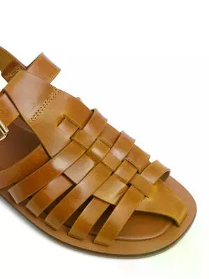 MANSUR GAVRIEL Caged Leather Sandals - Brown