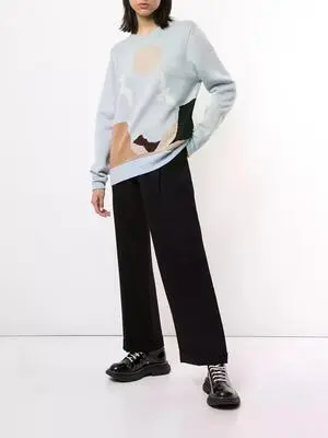PORTS V Landscape Knitted Jumper - Blue