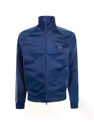 Fred Perry Zip-up Track Jacket With Laurel Wreath Embroidery - Blue