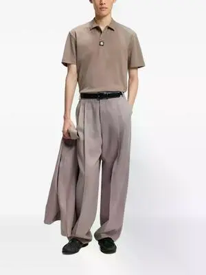 Hugo Logo-patch Polo Shirt - Grey