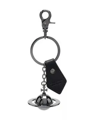 VIVIENNE WESTWOOD Saffiano Orb Keychain - Black