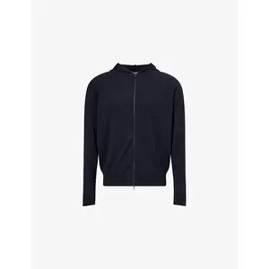 John Smedley Carty Merino Wool Zip-up Hoodie - Midnight