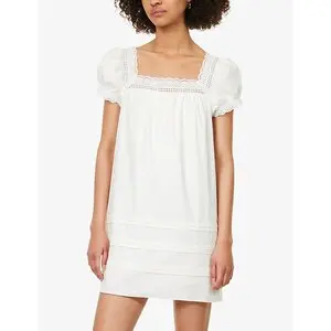 REFORMATION Joliette Lace-trim Cotton Mini Dress