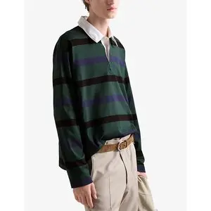 Prada Long-sleeve Cotton Polo Shirt
