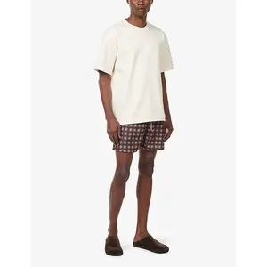 Oas Lumo Graphic Print Swim Shorts - Coffee