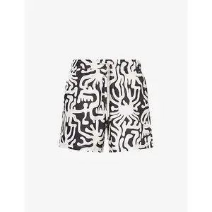 Oas Graphic Print Swim Shorts - Black