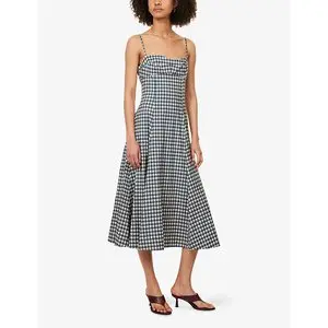 REFORMATION Kailani Cotton Gingham Midi Dress