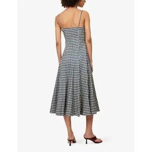REFORMATION Kailani Cotton Gingham Midi Dress