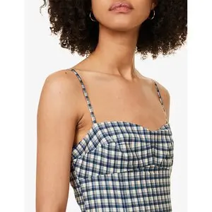 REFORMATION Kailani Cotton Gingham Midi Dress