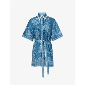 ALEMAIS Lucky Belted Linen Mini Dress