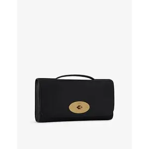 Mulberry Lily Leather Clutch Bag With Postman's Lock - Black