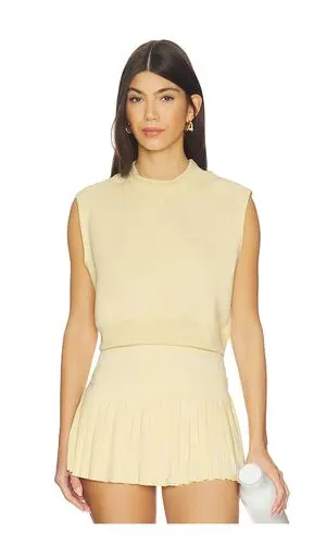 GOLD HINGE Mock Neck Sleeveless Cropped Top - Yellow