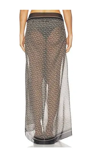 Balmain Monogramme Cover Up Pareo - Black