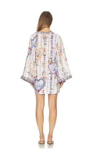 Camilla Deep V Neck Hardware Short Kaftan