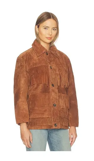 FOUND Western Suede Fringe Jacket