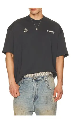 ALLSAINTS Emblem Crew Tee In . Also - Black